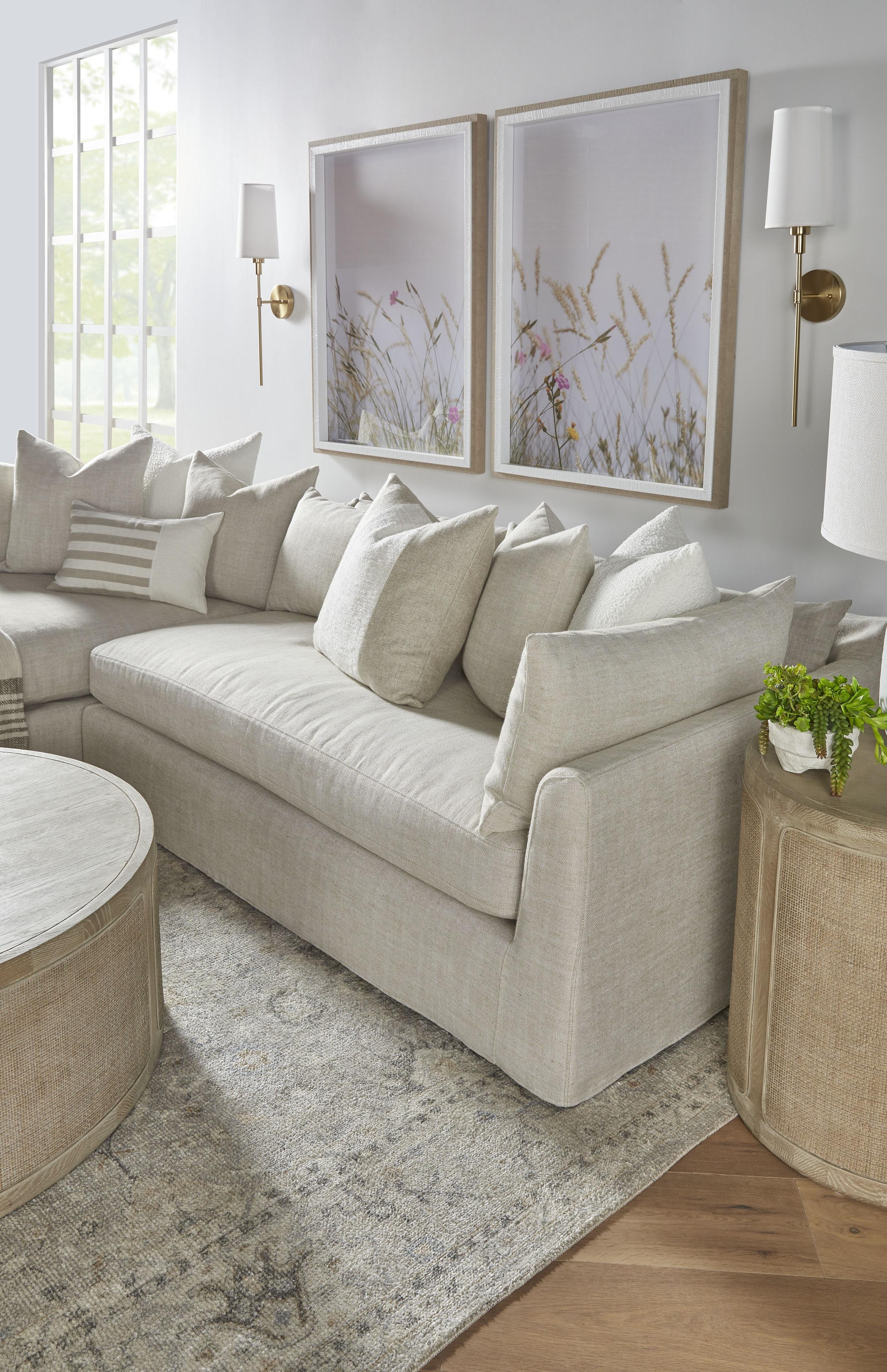 Slipcovered sectional couch store